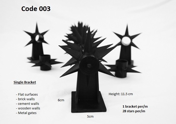 20m Single Row Rotating Security Spikes - flat wall kit – Spike-It